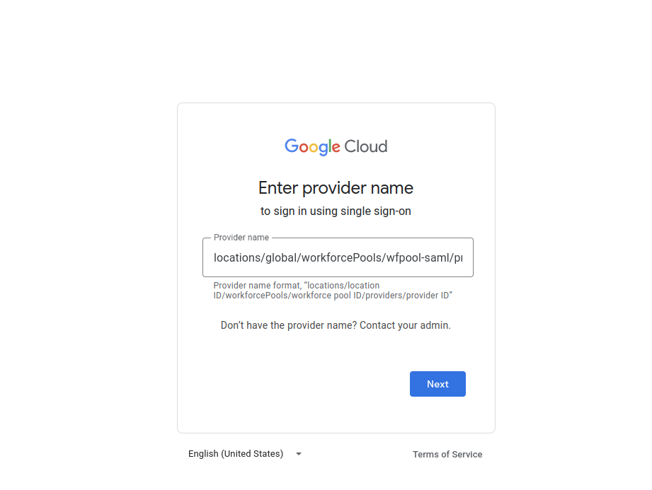 Using Google Cloud Workforce Identity Federation with SAML :: nonbei alley